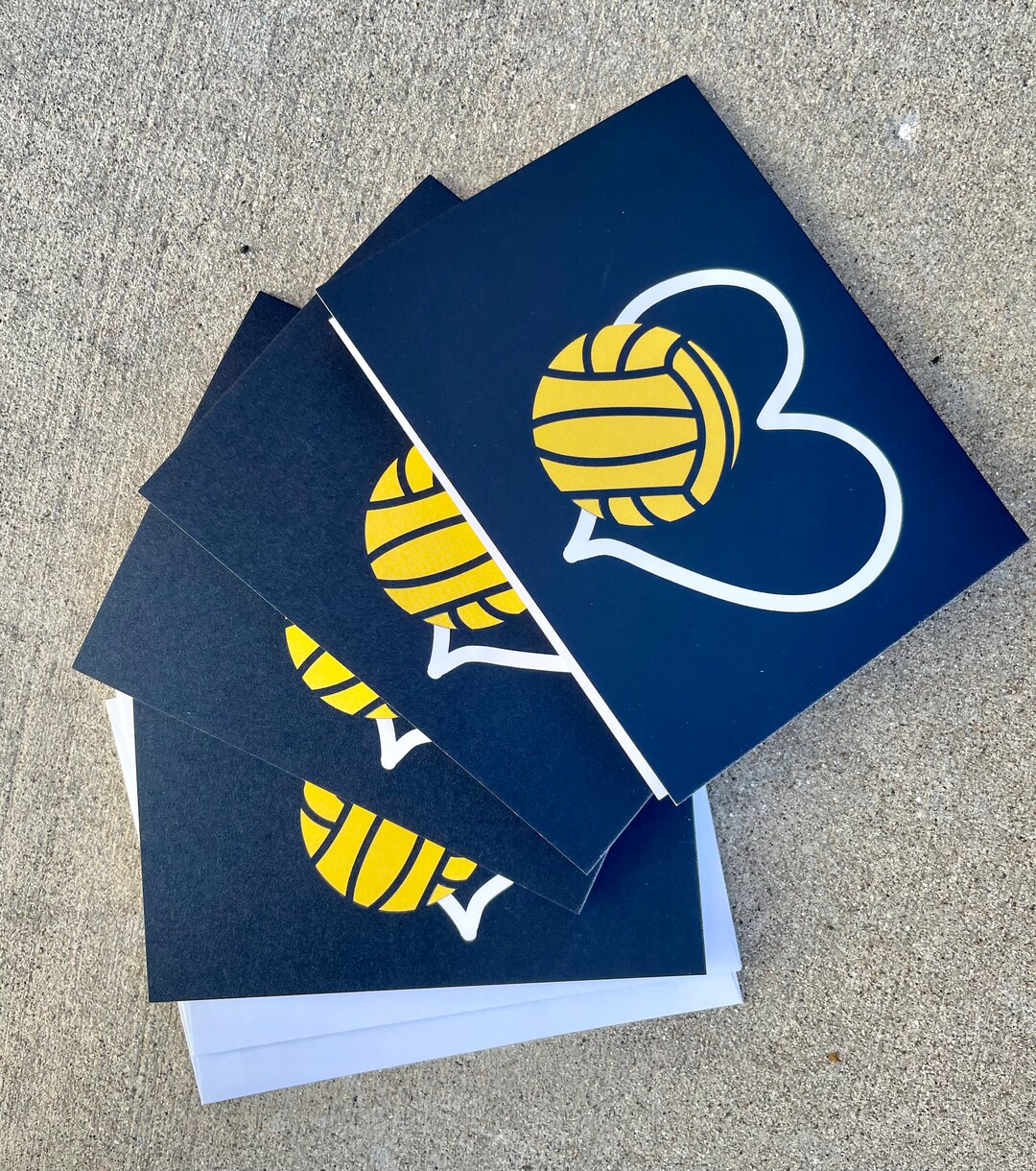 FOUR WATER POLO Note Cards With Envelopes, Water Polo Stationery, Water ...