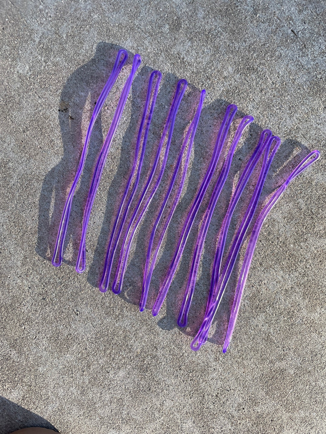 Clear PURPLE Luggage Loop Tag Strap, Rubber Connector for Luggage Tags ...