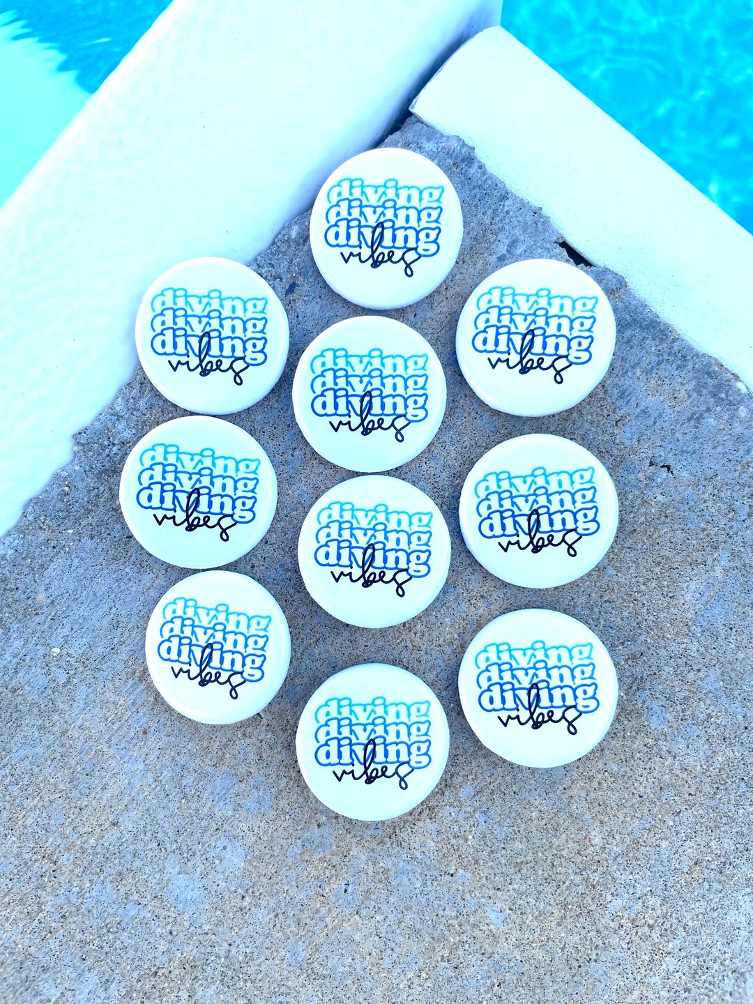 10 DIVING VIBES 1.25” Buttons, Springboard Diving Gift, Dive Team Gift ...