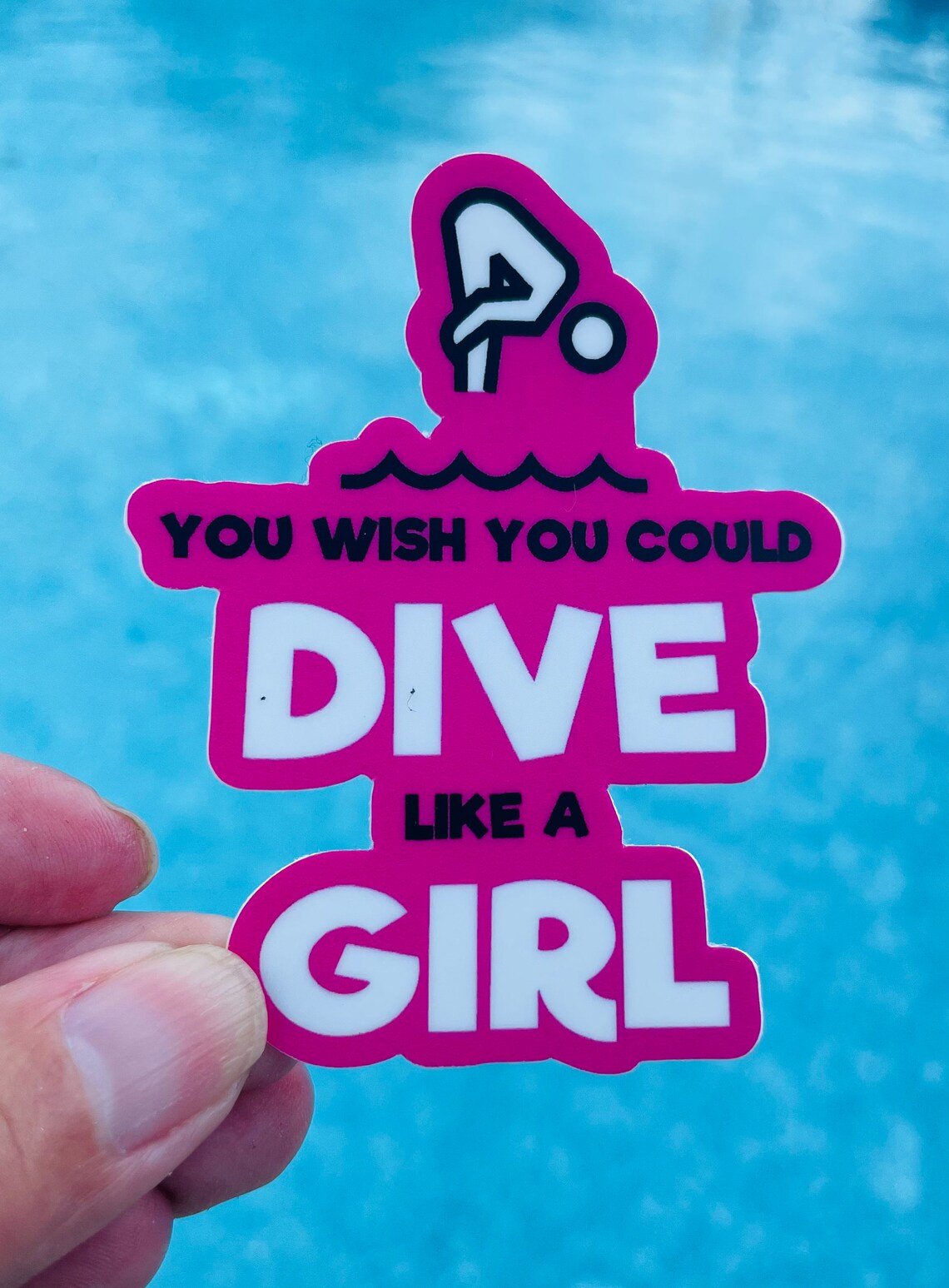 You Wish You Could Dive Like a Girl Sticker Dive Coach Dive - Etsy