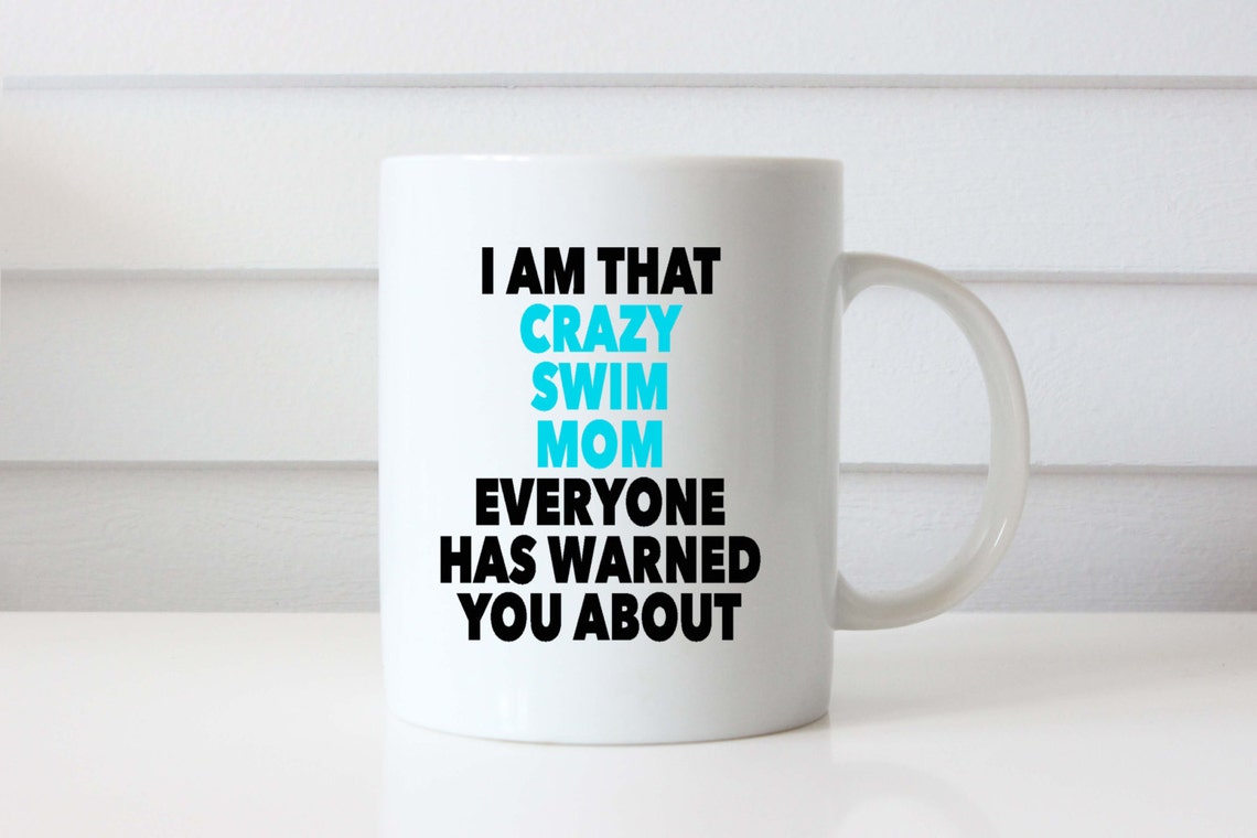 Crazy Swim Mom, Swimmer Swim Gift. Triathlon Triathlete Gift Coffee Mug ...