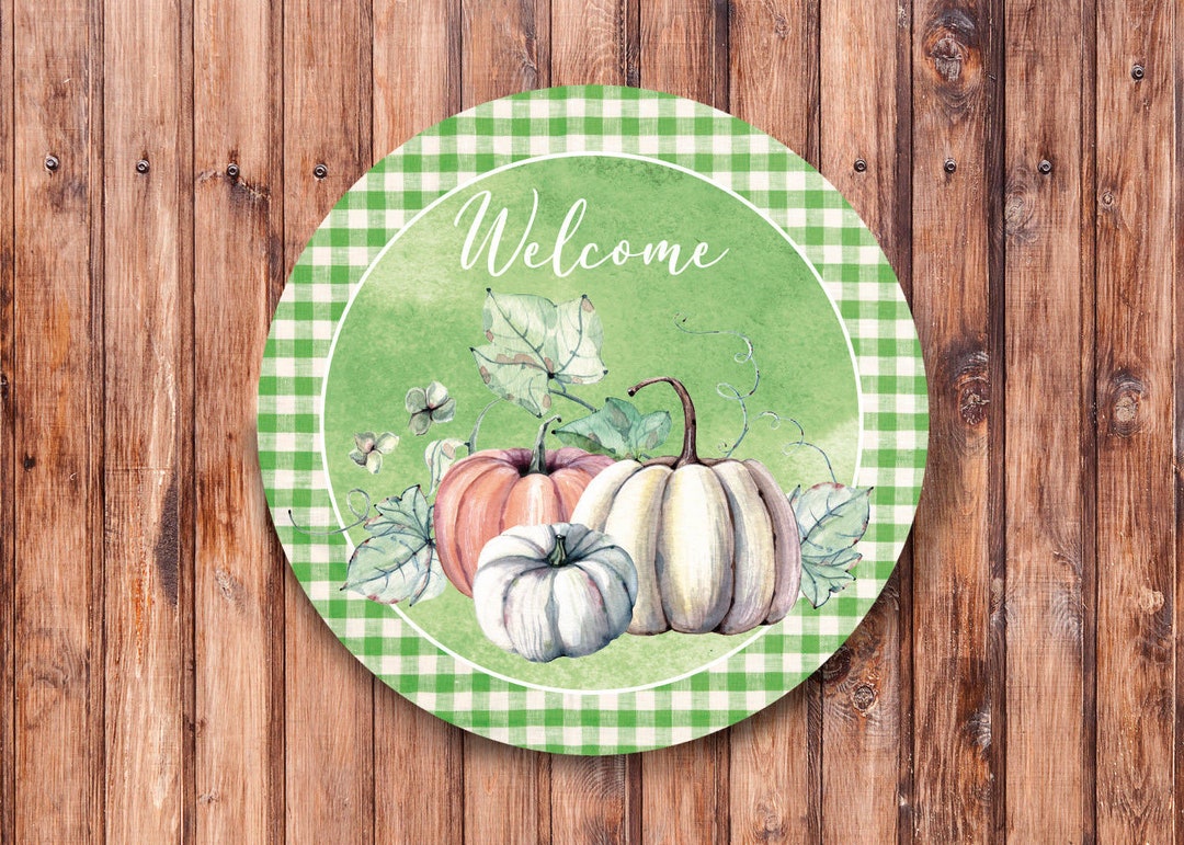 Welcome Pumpkins Wreath Sign - Etsy