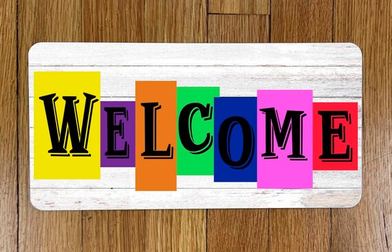 Colorful Welcome _wreath Sign - Etsy