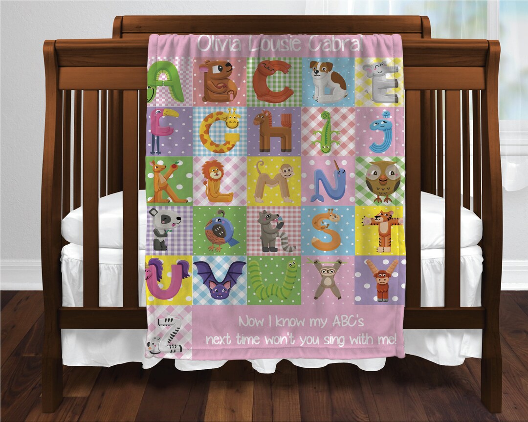 Personlized Alphabet Baby Blanket_create One of a Kind Gifts for That ...