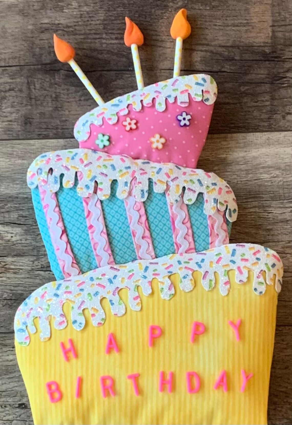 Birthday Cake Wreath Attachment - Etsy