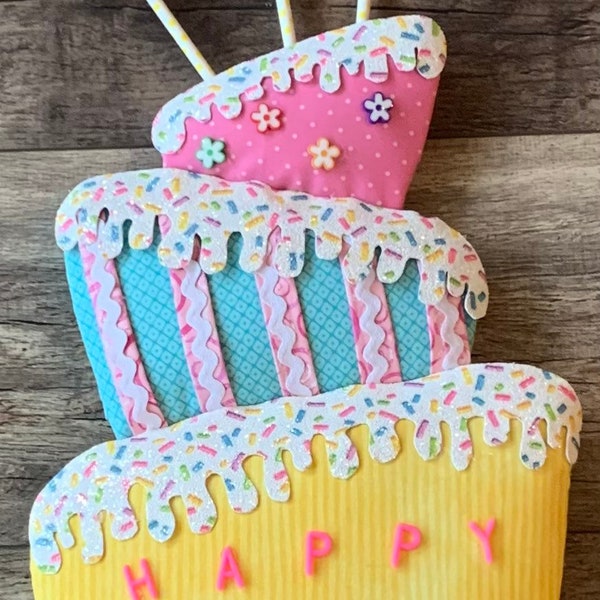 Fake Birthday Cake Wreath Attachment - Etsy