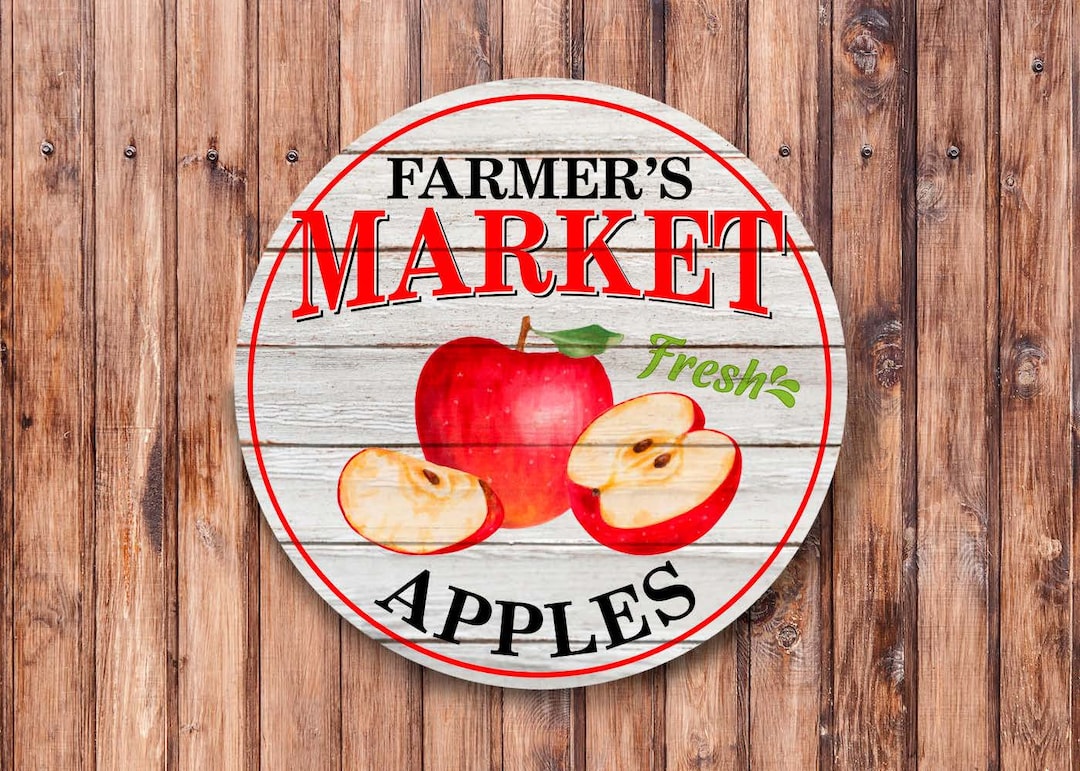 Farmer's Market Apples Wreath Sign - Etsy