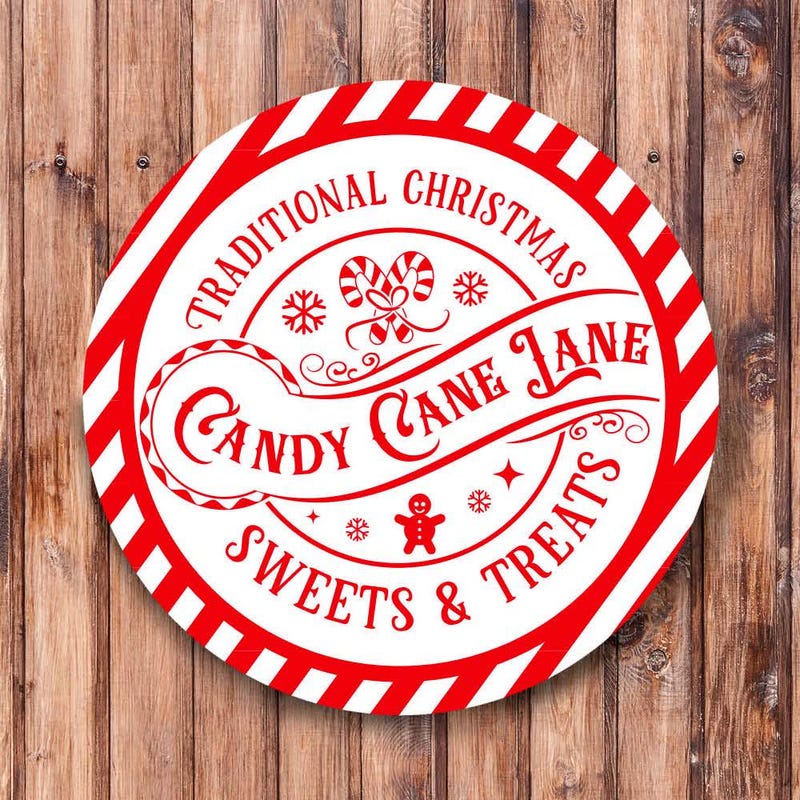 Candy Cane Lane Sign - Etsy