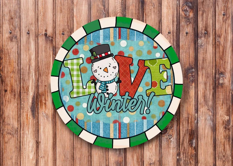 Love Winter Wreath Sign - Etsy