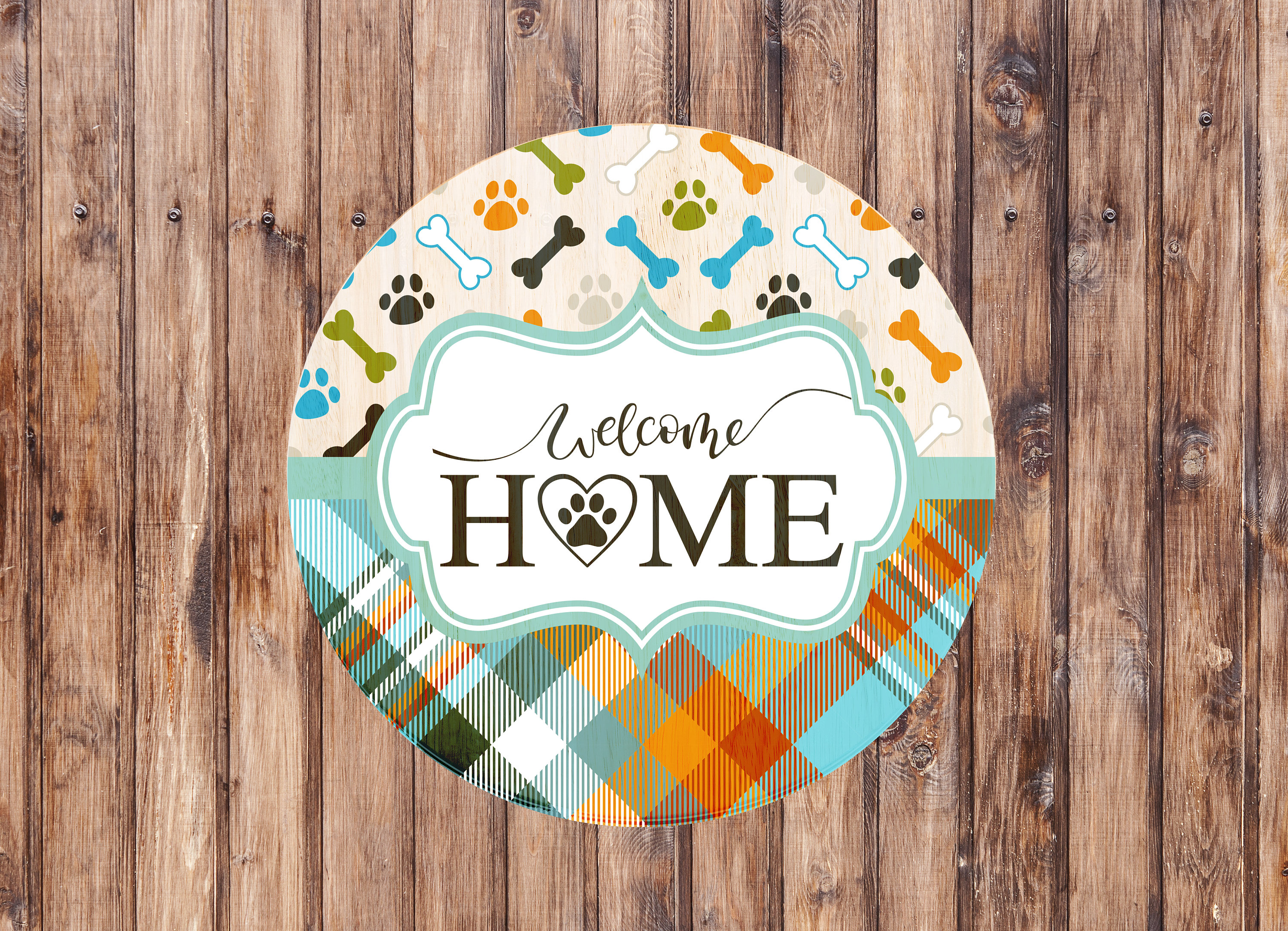Welcome Home Dog Wreath Sign - Etsy