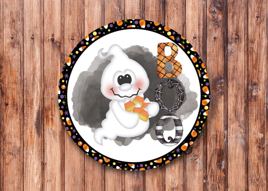 Candy Corn Ghost Wreath Sign - Etsy