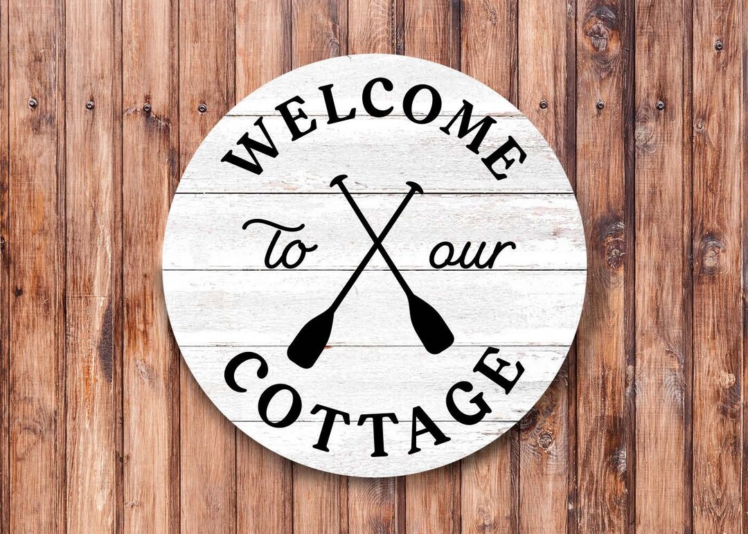 Welcome to Our Cottage Wreath Sign - Etsy