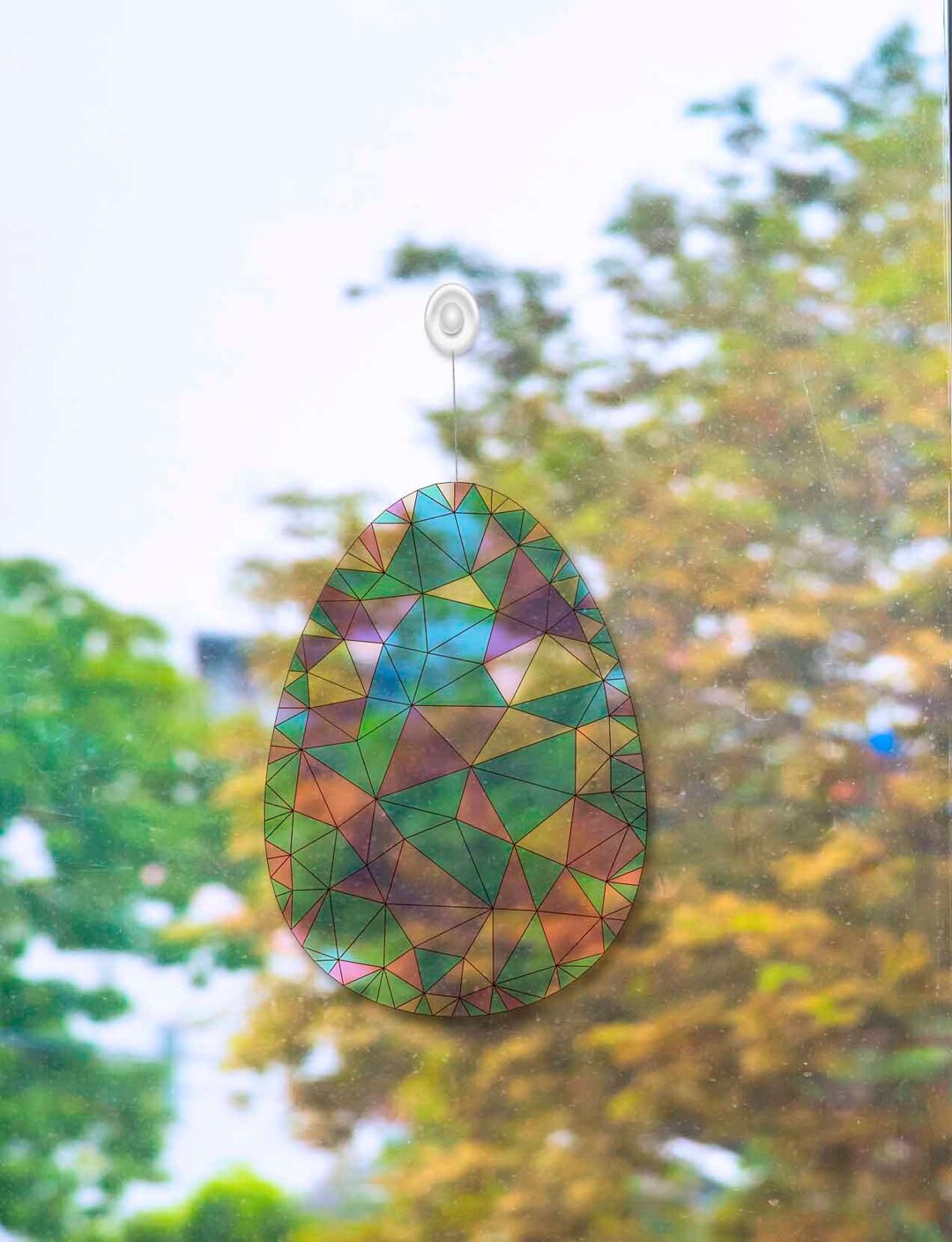 Faux Stained Glass Easter Egg Shaped Acrylic Suncatcher - Etsy