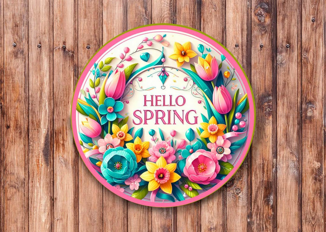 Hello Spring Wreath Sign - Etsy