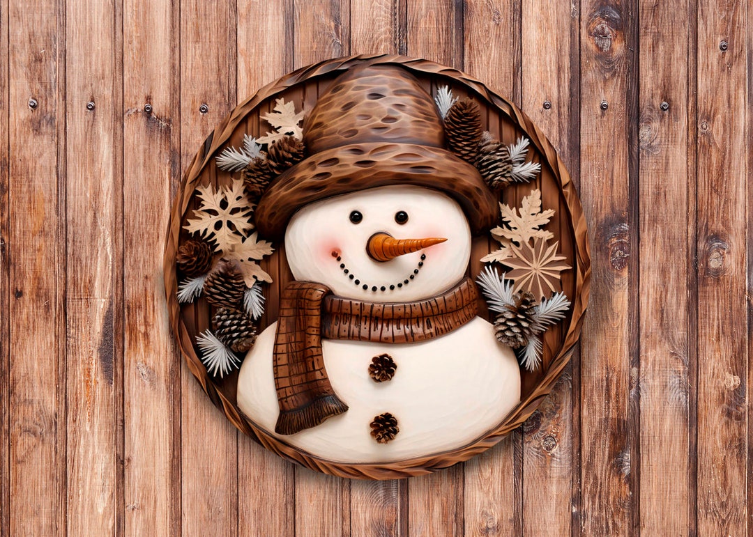 Rustic Snowman Wreath Sign - Etsy