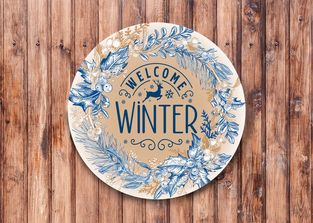 Welcome Winter Wreath Sign - Etsy