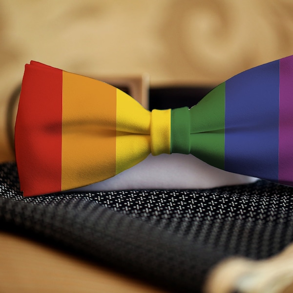 Rainbow Bow Tie - Etsy