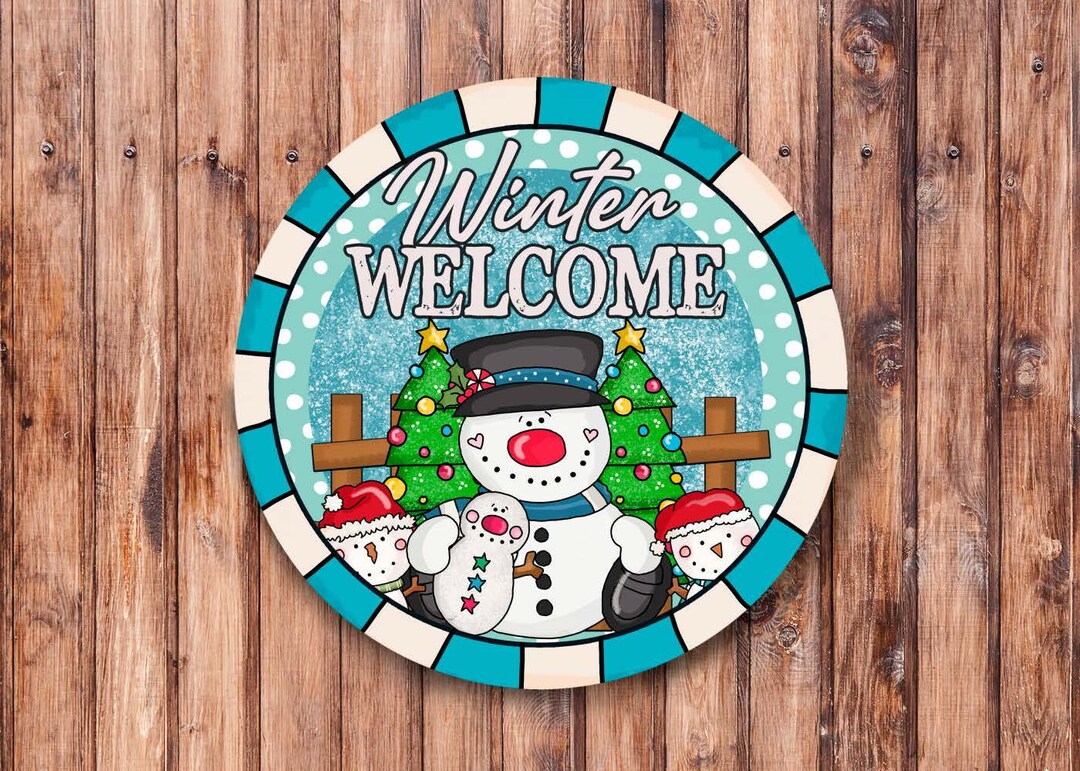 Winter Welcome Snowman Wreath Sign - Etsy