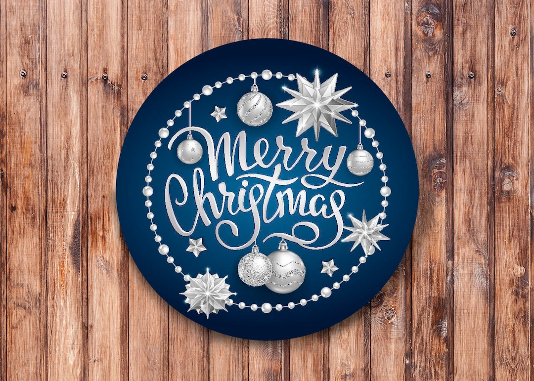 Merry Christmas_blue_and_silver_wreath Sign - Etsy