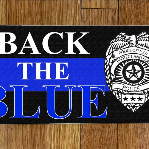 8 Round Blue Line Wreath Sign Back the Blue Wreath - Etsy