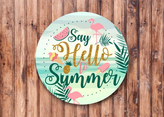 Hello Summer Flamingo Wreath Sign - Etsy