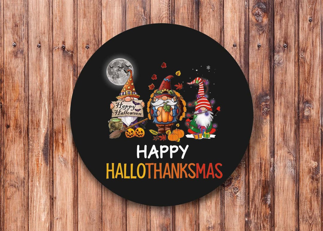Hallothanksmas Wreath Sign - Etsy