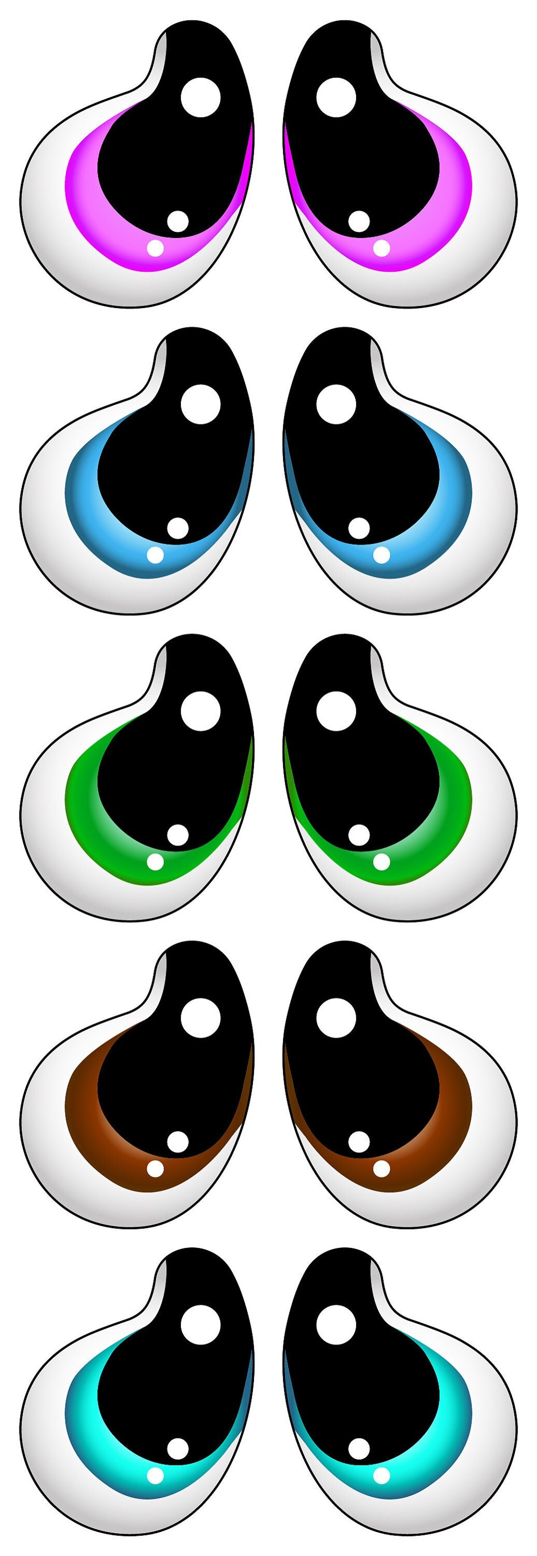 Large Bean Shaped Eyes - Etsy