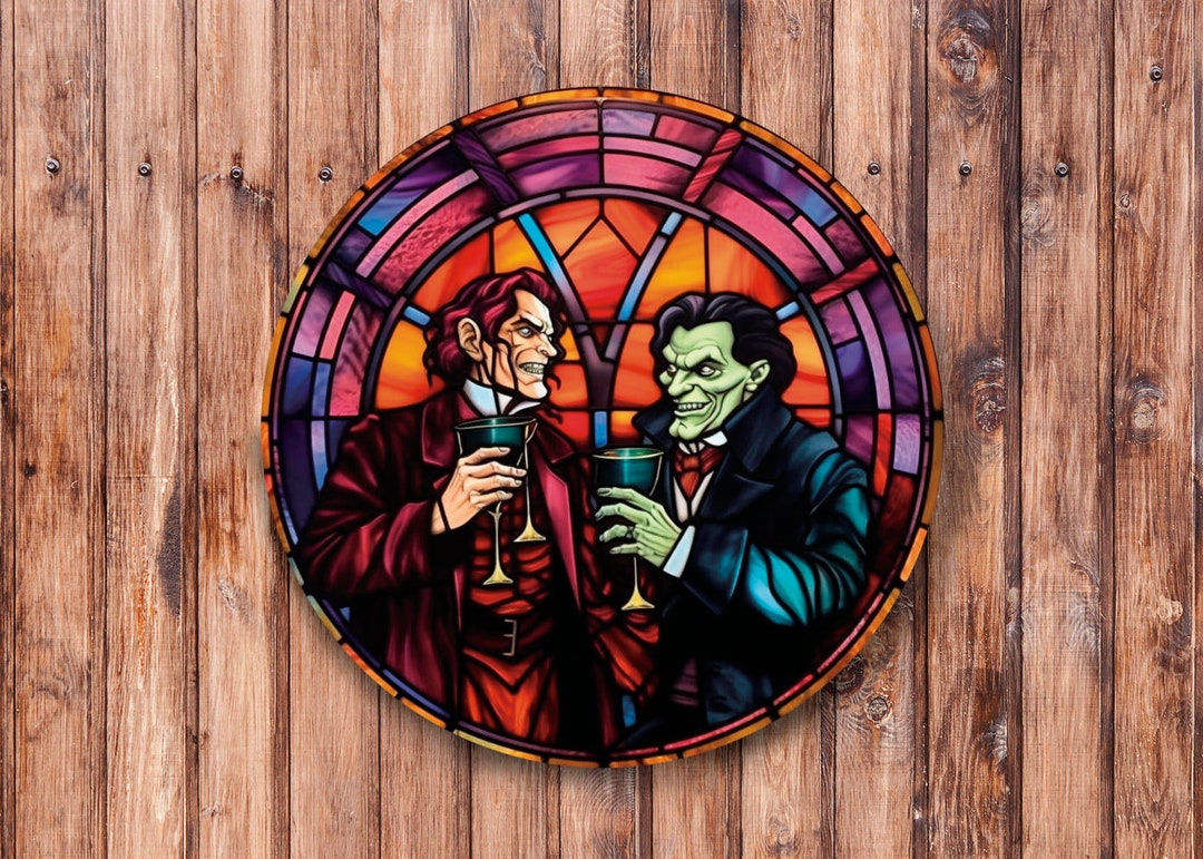 Faux Stained Glass Dr Jeykell and Mr Hyde Wreath Sign - Etsy