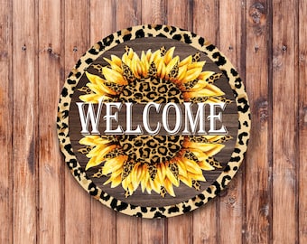 Welcome Door Hanger Leopard Print Welcome Sign Leopard Door Hanger ...