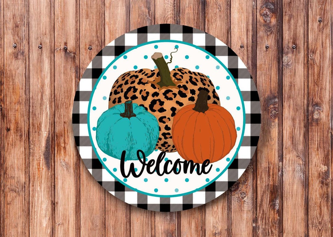 Welcome Fall Pumpkins Wreath Sign - Etsy
