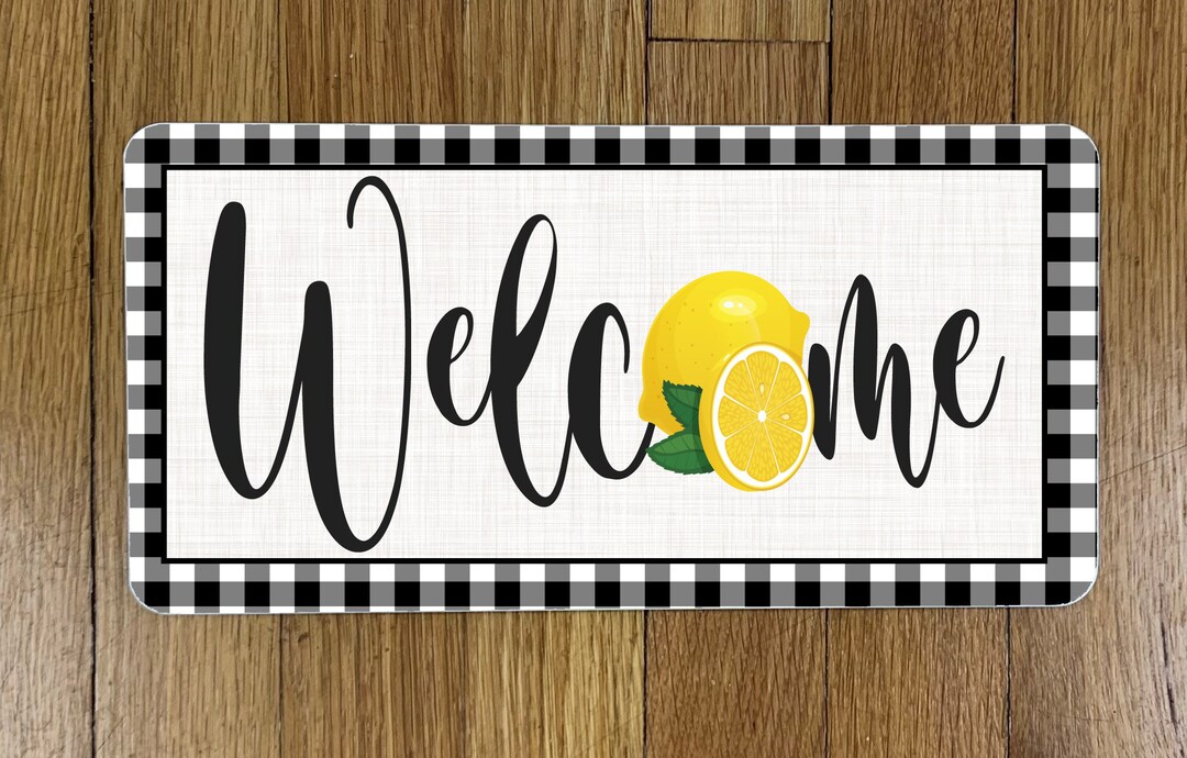 Lemon Welcome_wreath Sign - Etsy