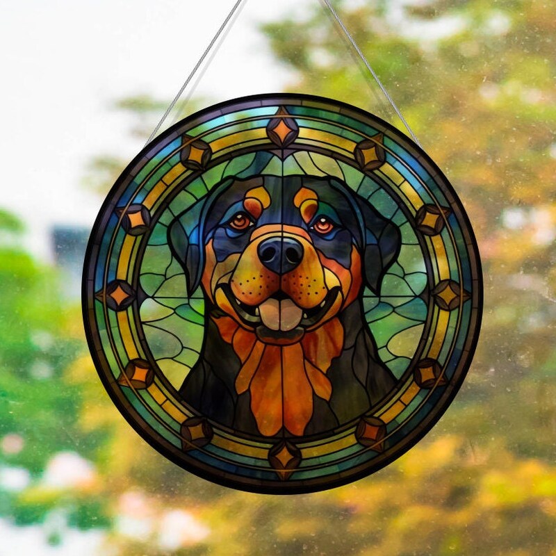 Rottweiler Stained Glass - Etsy