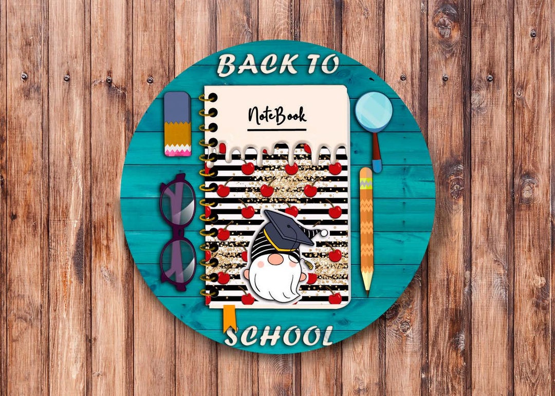 Back to School Notebook Wreath Sign - Etsy