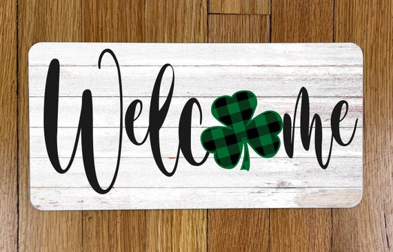 Shamrock Welcome_wreath Sign | Etsy