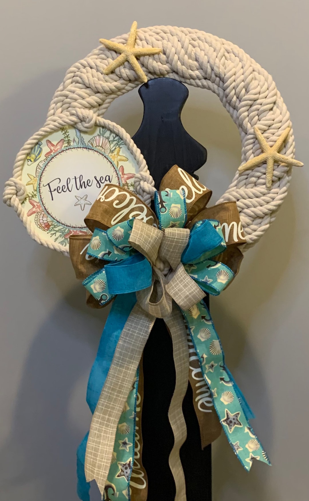 Feel the Sea Nautical Rope Wreath - Etsy