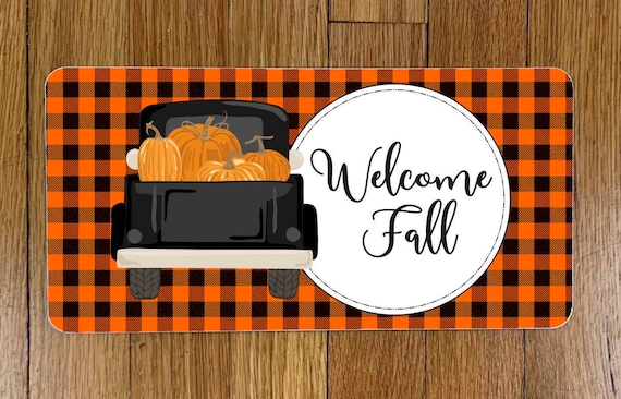 Welcome Fall Truck Wreath Sign | Etsy