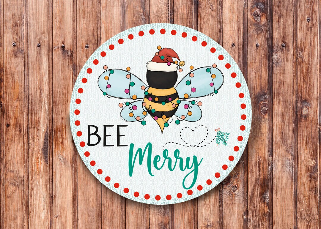 Bee Merry Wreath Sign - Etsy