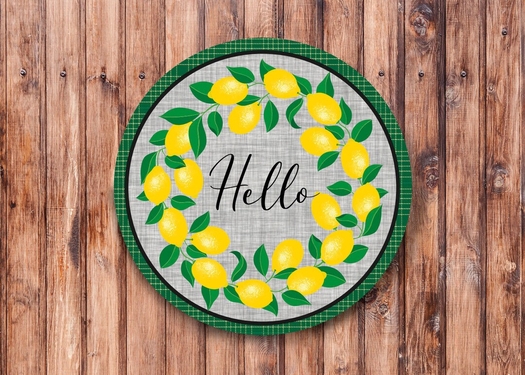 Hello_lemons_wreath Sign - Etsy