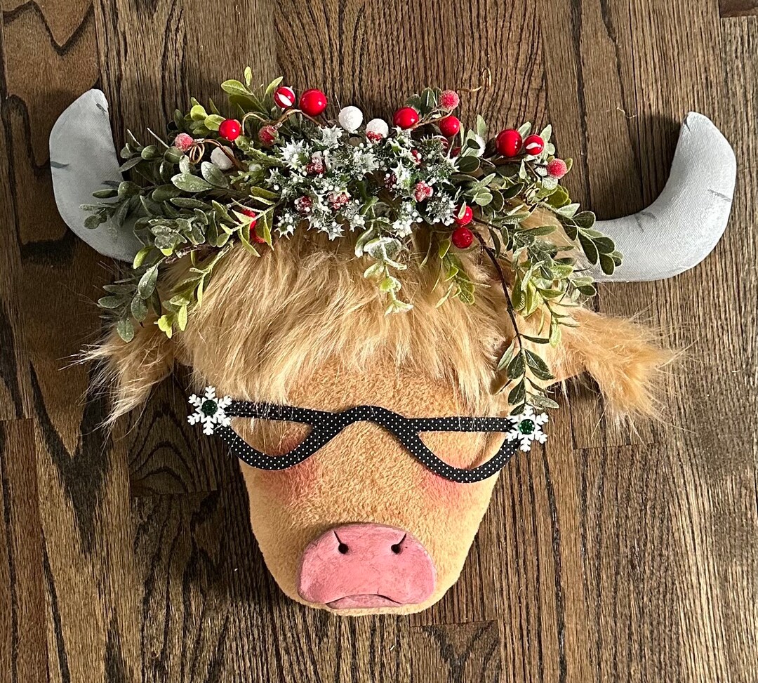 Christmas Highland Cow Butterscotch Wreath Attachment - Etsy