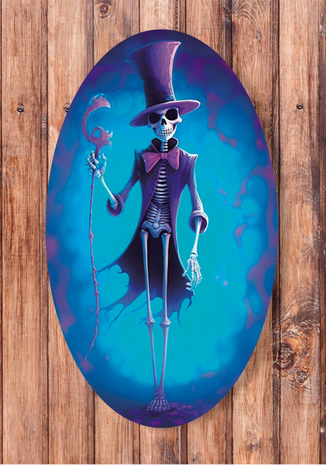 Skeleton_oval Wreath Sign - Etsy