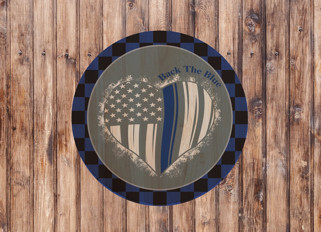 Police Flag Heart Wreath Sign - Etsy