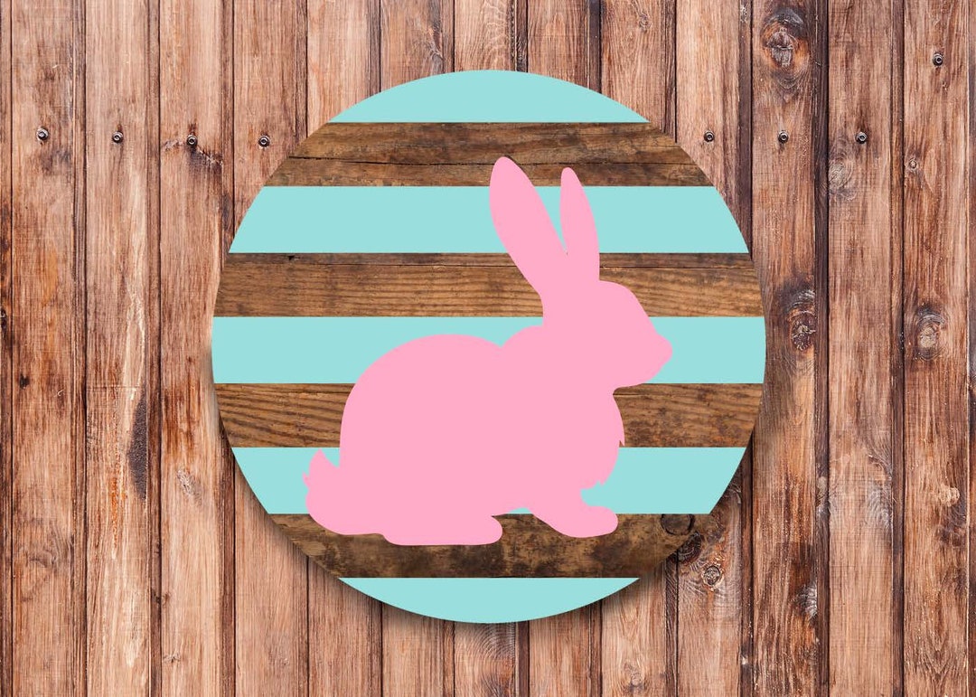 Bunny Stripes Pink Wreath Sign - Etsy