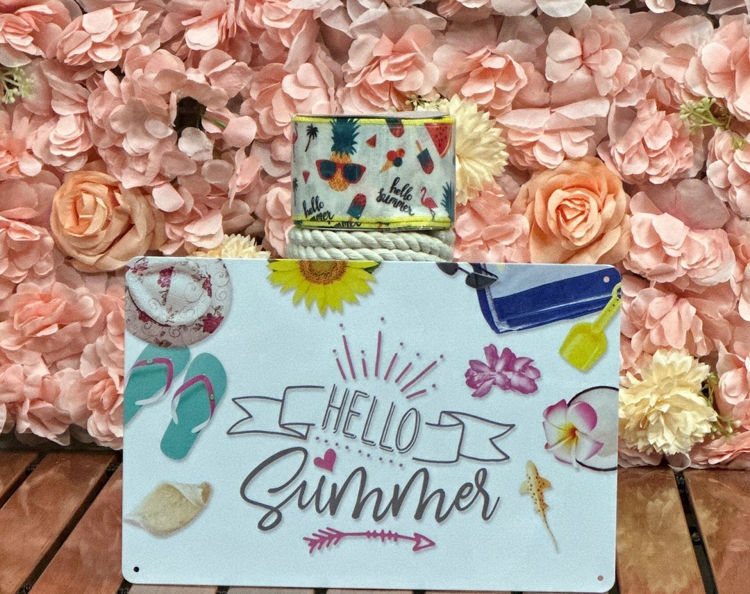 Hello Summer With Matching 2.5" Ribbon - Etsy