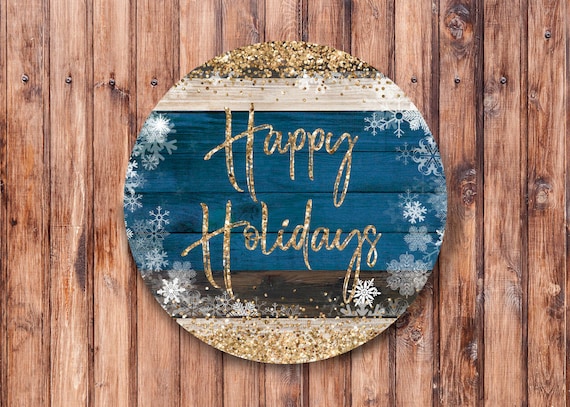 Happy Holidays_wood_plank_wreath Sign - Etsy