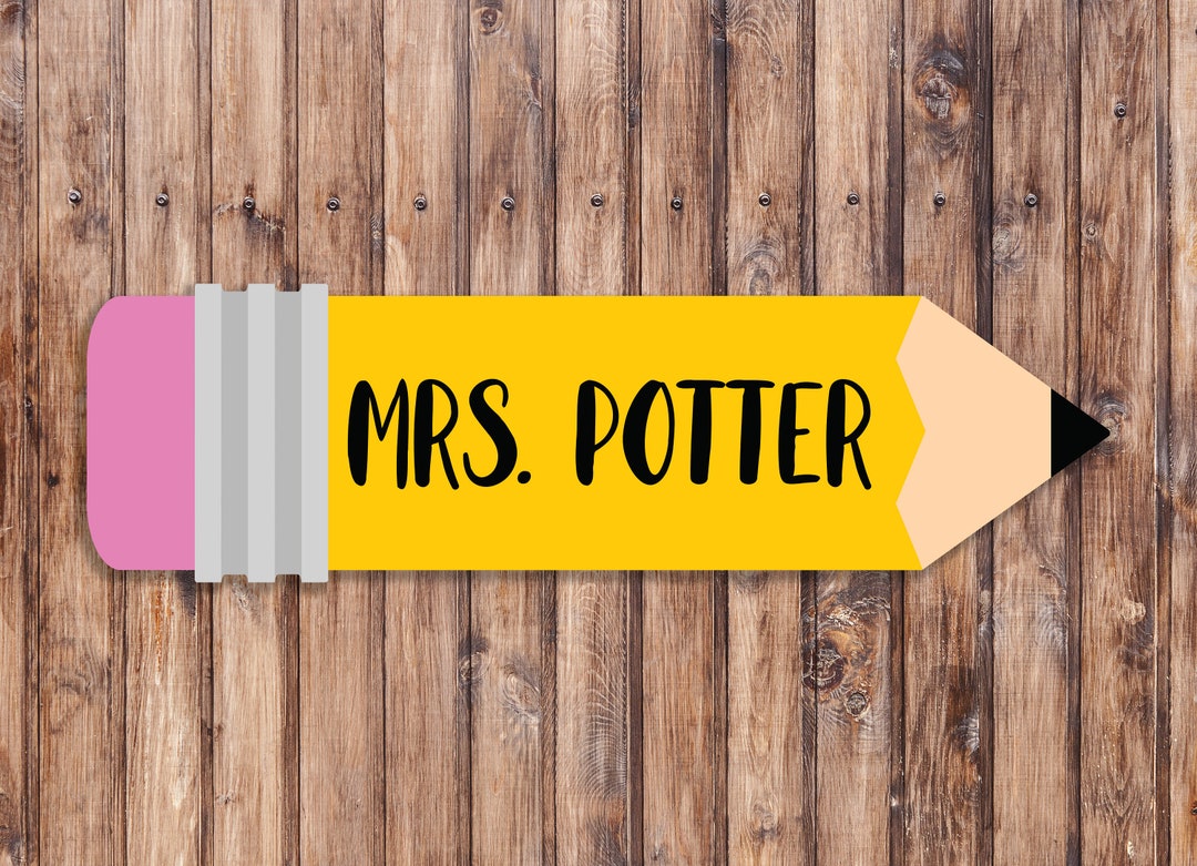 Personalized Teacher Pencil Wood Sign - Etsy
