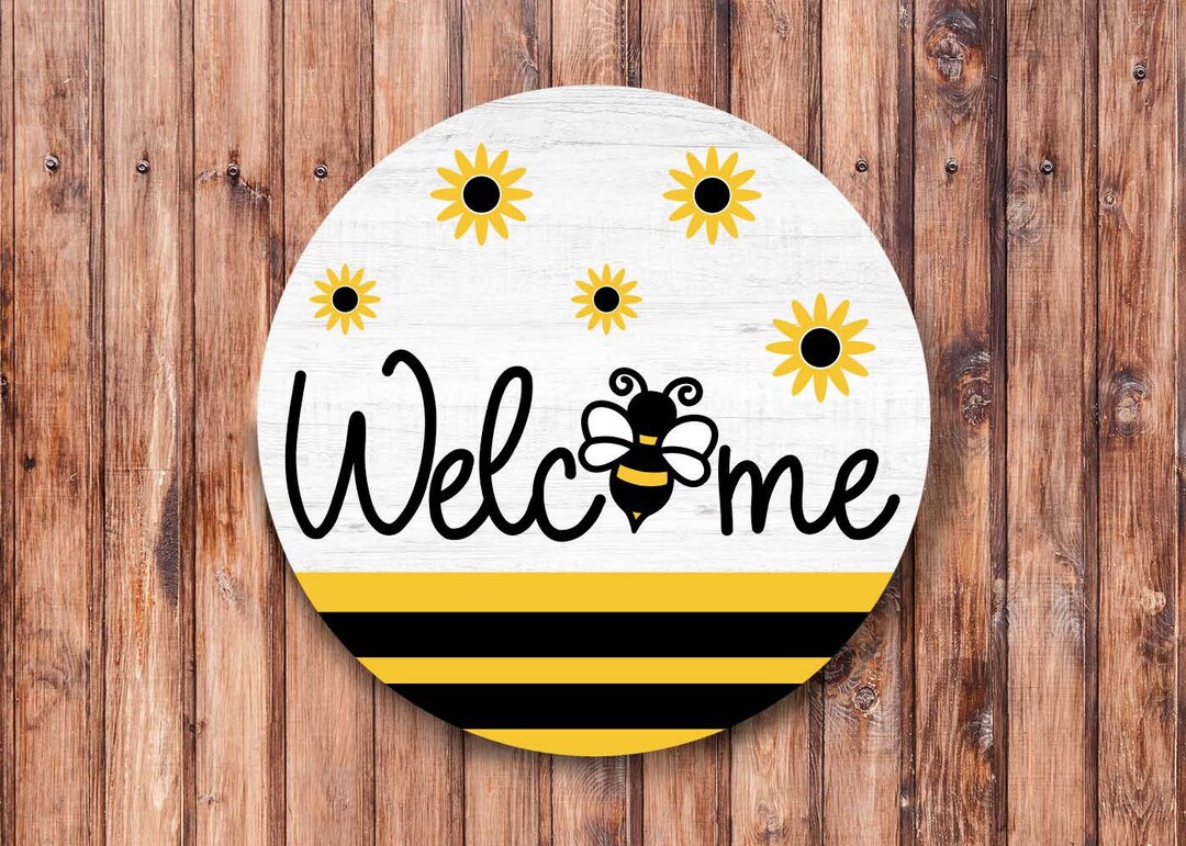 Welcome Bee Wreath Sign - Etsy