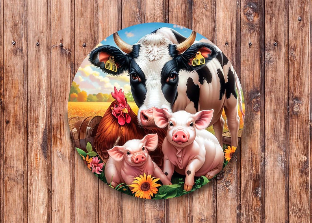 Farm Animals Wreath Sign - Etsy