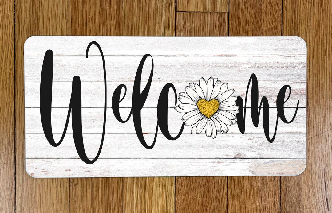 Daisy Welcome_wreath Sign - Etsy
