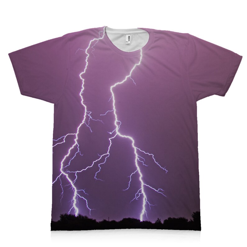 Lightning Tee Shirt All Over Custom Printed Shirt - Etsy