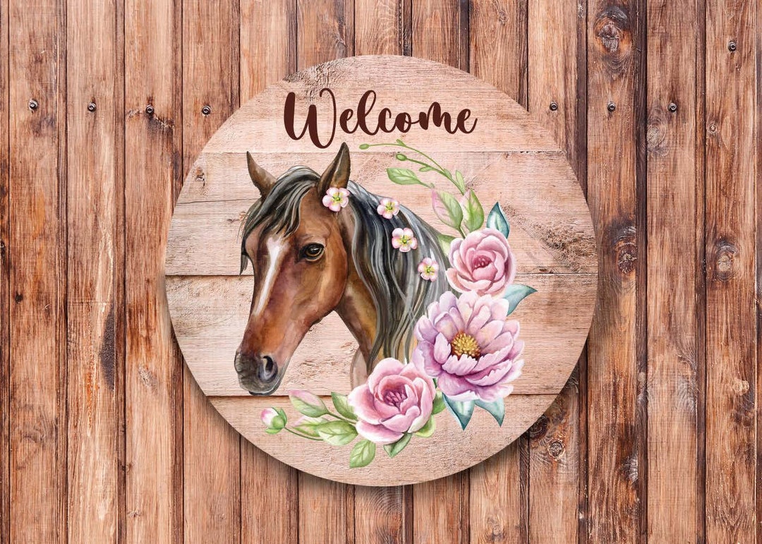 Welcome Horse Wreath Sign - Etsy